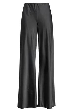 OPEN EDIT Satin Wide Leg Pull On Pants