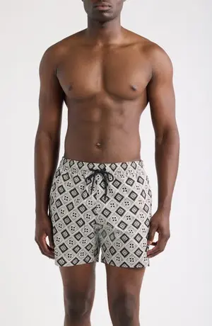 WAX LONDON Brockwell Seersucker Swim Trunks