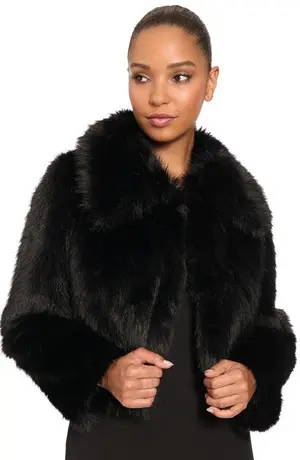 Maggy London Faux Fur Cropped Jacket