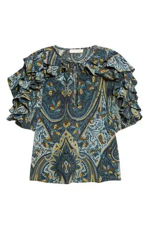 ULLA JOHNSON Josephine Ruffled Silk Top