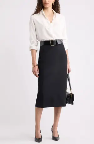 Nordstrom Suiting Column Midi Skirt