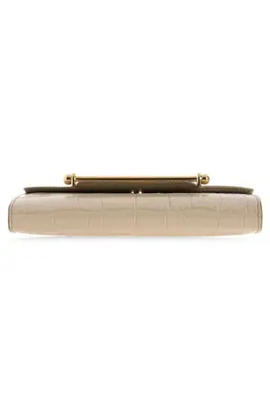 Strathberry Multrees Croc Embossed Chain Wallet