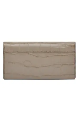 Strathberry Multrees Croc Embossed Chain Wallet - Light Taupe
