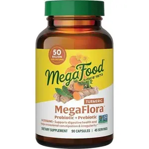 MEGAFOOD Megaflora Probiotic + Prebiotic With Turmeric, 50 Billion Cfu, Vegetarian - None