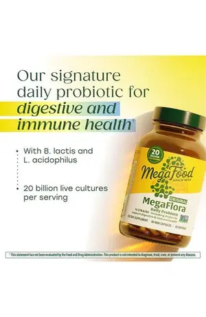 MEGAFOOD Megaflora Daily Probiotic, 20 Billion Cfu, Vegetarian