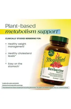 MEGAFOOD Berberine Phytosome, 550 Mg Per Serving, Vegan