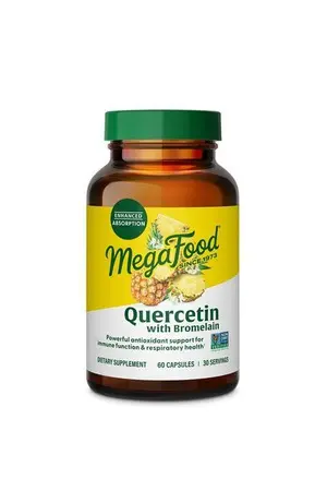 MEGAFOOD Quercetin With Bromelain Supplement, Respiratory & Seasonal Immune Support, Vegan - None