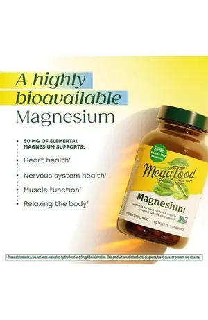 MEGAFOOD Magnesium Supplement, Chelated, Vegan, Gluten Free, Non-gmo