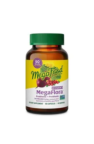 MEGAFOOD Megaflora Probiotic + Prebiotic For With Cranberry, 50 Billion Cfu, Vegetarian - None