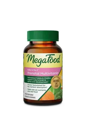 MEGAFOOD Baby & Me 2 Prenatal Multivitamin For With Choline, Methyl Folate, Vegetarian - None