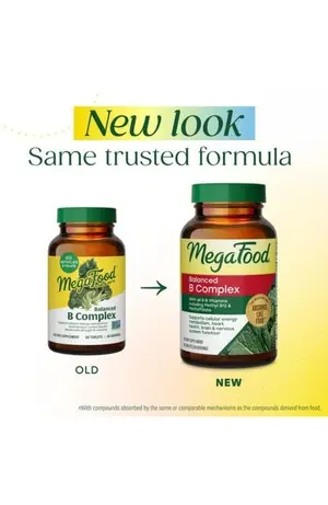 MEGAFOOD Balanced B Complex With All 8 B Vitamins, Vegan
