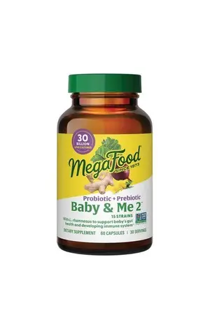 MEGAFOOD Baby & Me 2 Prenatal Prebiotic + Probiotic For & Developing Baby, 30 Billion Cfu
