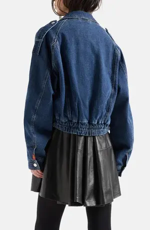 7 For All Mankind Aviator Cropped Denim Jacket