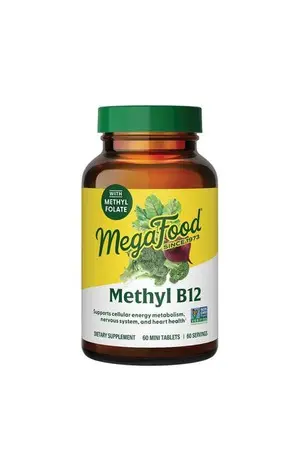 MEGAFOOD Methyl B12, Vegan Vitamin B12, Vitamin B6 & Methyl Folate For - None