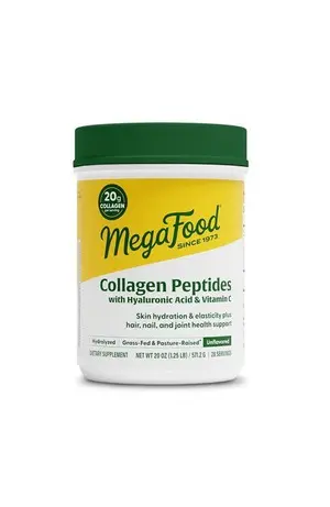 MEGAFOOD Collagen Peptides Powder With Hyaluronic Acid & Vitamin C, Grass-fed Bovine, Unflavored - None