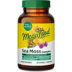 MEGAFOOD Sea Moss Complex With Irish Sea Moss Plus Black Seed Oil, Burdock Root, Bladderwrack & Ashwagandha - None