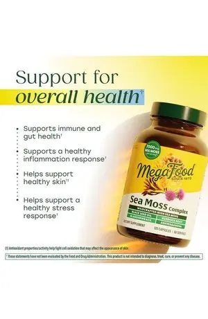 MEGAFOOD Sea Moss Complex With Irish Sea Moss Plus Black Seed Oil, Burdock Root, Bladderwrack & Ashwagandha