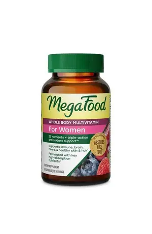 MEGAFOOD Whole Body Multivitamin For With Vitamin D3 K2, Magnesium Citrate, Folate, Biotin, Iron - None