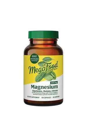 MEGAFOOD Magnesium 300mg With Magnesium Glycinate, Citrate & Malate, Vegetarian - None
