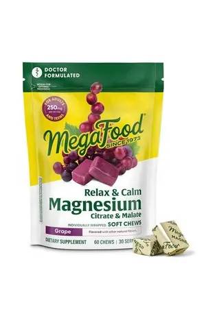 MEGAFOOD Relax & Calm Magnesium Complex With Magnesium Citrate & Malate, Doctor Formulated, Vegetarian - None