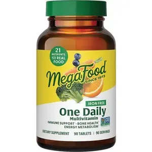 MEGAFOOD One Daily Multivitamin For & Iron Free Multivitamin, Vegetarian, Non-gmo - None