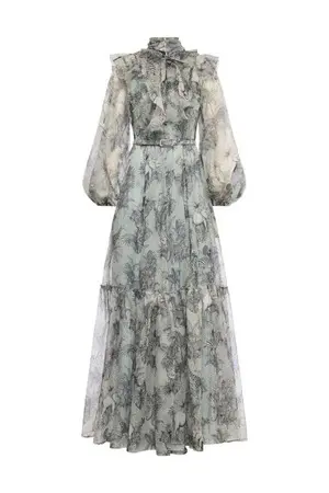 MAISON COMMON Printed Organza Gown