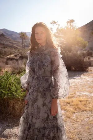 MAISON COMMON Printed Organza Gown