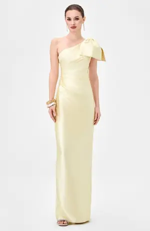 BARIANO Aramy One Shoulder Bow Gown