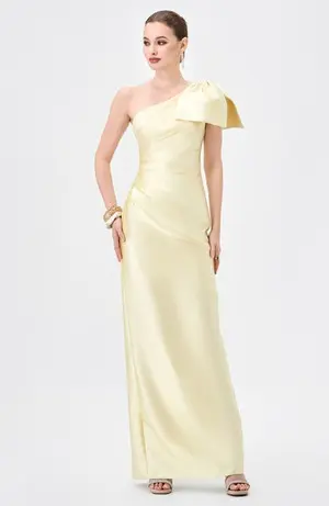 BARIANO Aramy One Shoulder Bow Gown