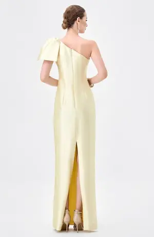 BARIANO Aramy One Shoulder Bow Gown