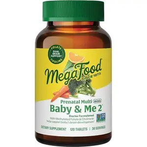 MEGAFOOD Baby & Me 2 Prenatal Multivitamin For With Choline & Methyl Folate, Vegetarian - None