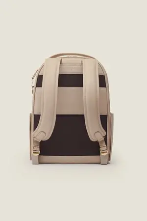 WOOL & OAK Expandable Leather Travel Backpack - Frappe
