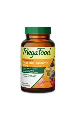MEGAFOOD Whole Body Turmeric Curcumin Supplement With Black Pepper & Vitamin C, Vegan - None