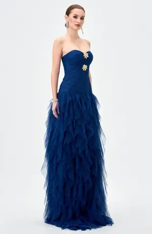 BARIANO Ziana Strapless Ruffle Ball Gown