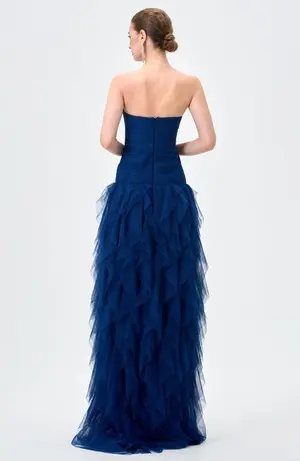 BARIANO Ziana Strapless Ruffle Ball Gown