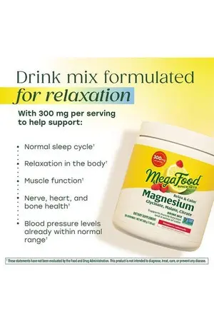 MEGAFOOD Relax & Calm Magnesium Drink Mix With Magnesium Glycinate, Citrate & Malate, Raspberry Lemonade