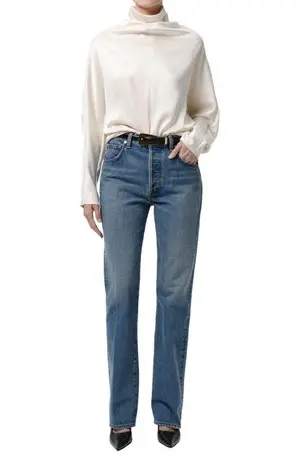 Citizens Of Humanity Ilaria Draped Mock Neck Top - Cream