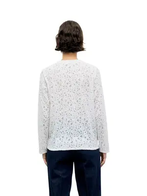 Gerard Darel Long Sleeve Lace Detail T-shirt