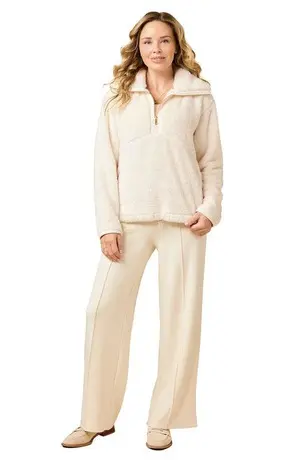 SOFTIES Dreamplush 1/4 Zip Pullover Jacket Almond