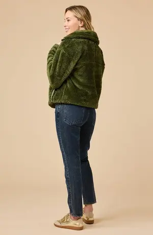 SOFTIES Dreamplush 1/4 Zip Pullover Jacket - Olive