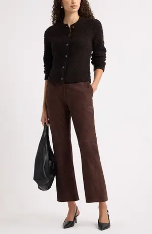 Nordstrom Textured Crewneck Merino Wool Cardigan
