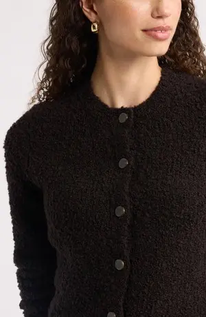 Nordstrom Textured Crewneck Merino Wool Cardigan
