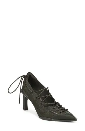 Naturalizer Zyra Pointed Toe Lace-up Stiletto Pumps - Cactus Clay