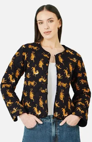YUMI Jacket With Reversible Leopard Lining