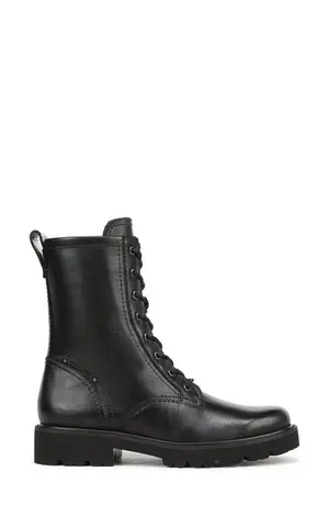 Franco Sarto Safira Leather Combat Boot - Black Leather