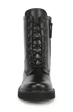 Franco Sarto Safira Leather Combat Boot - Black Leather