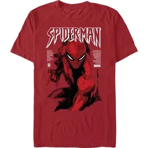 MARVEL: SPIDER-MAN Classic Painting Short Sleeve Short Sleeve Graphic T-shirt - Cardinal