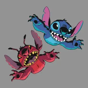 LILO & STITCH Leroy Vs Blue Alien Short Sleeve Graphic T-shirt