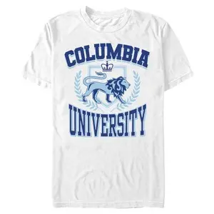 COLUMBIA UNIVERSITY University Lion Crest Short Sleeve Graphic T-shirt - White
