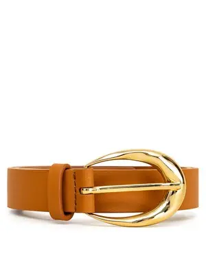 BOBBIES Bobbies Dali Leather Belt With Gold Tone Buckle